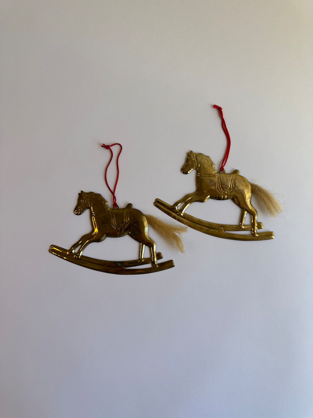 Vintage Brass Rocking Horse Christmas Tree Ornaments, Holiday Decor ...
