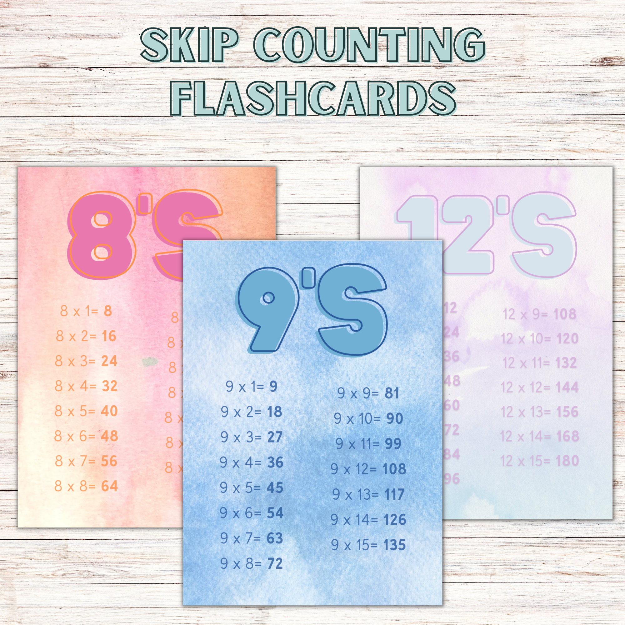 Math Flashcards, Skip Counting, Geometry, Math Equivalents, Math Laws ...