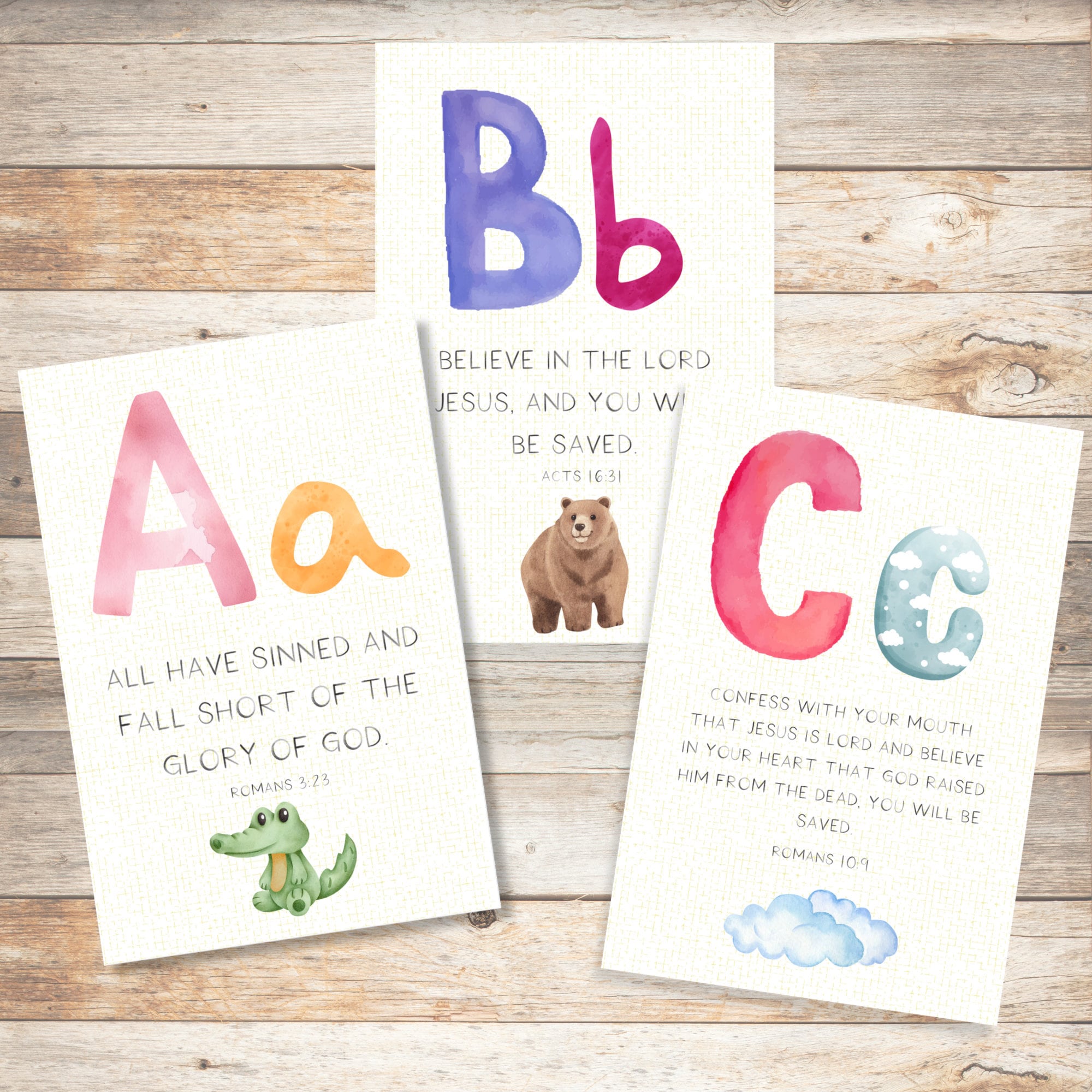 Alphabet Flashcards | Abc's | Bible Memory Verses | Preschool + Pre-k ...