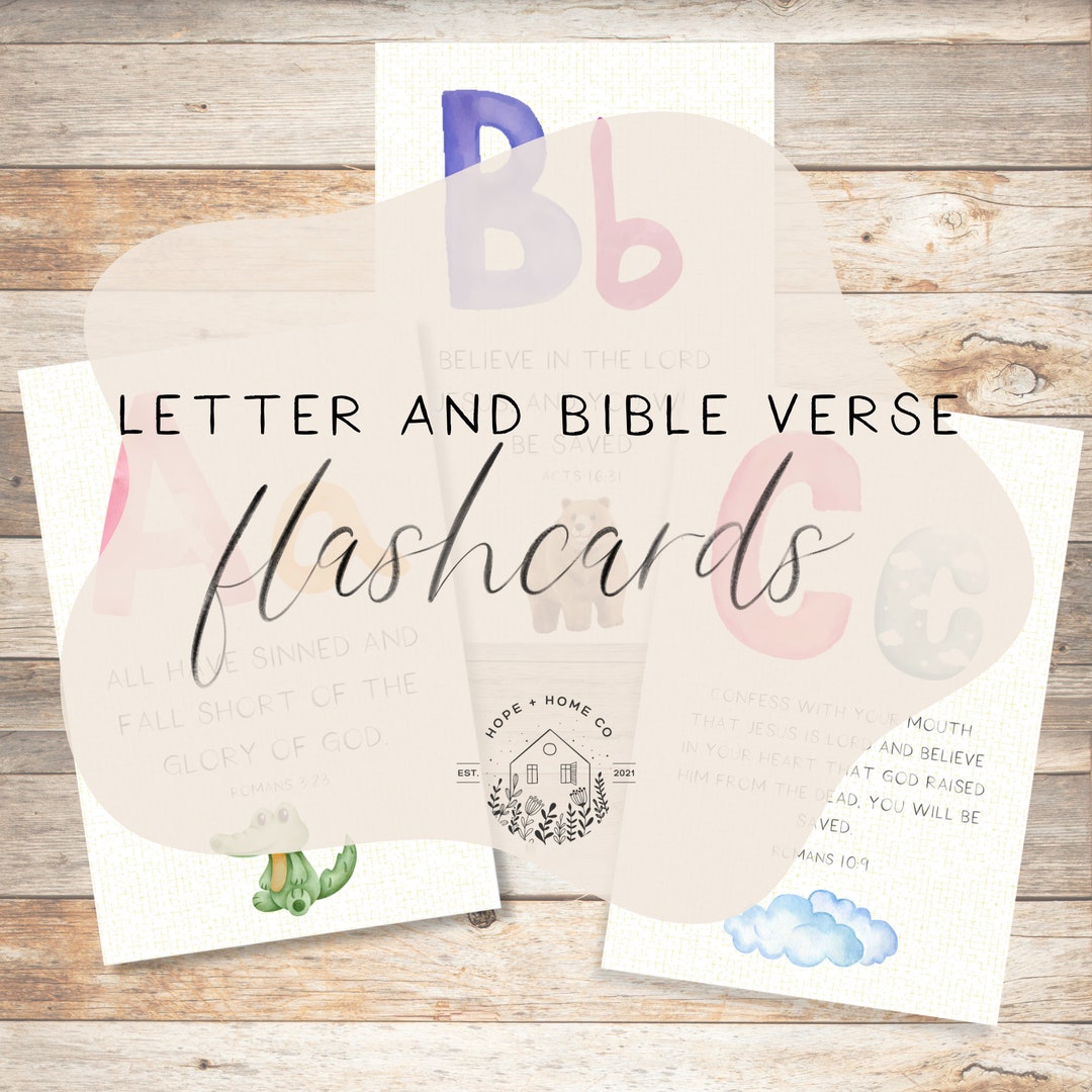 Alphabet Flashcards | Abc's | Bible Memory Verses | Preschool + Pre-k ...