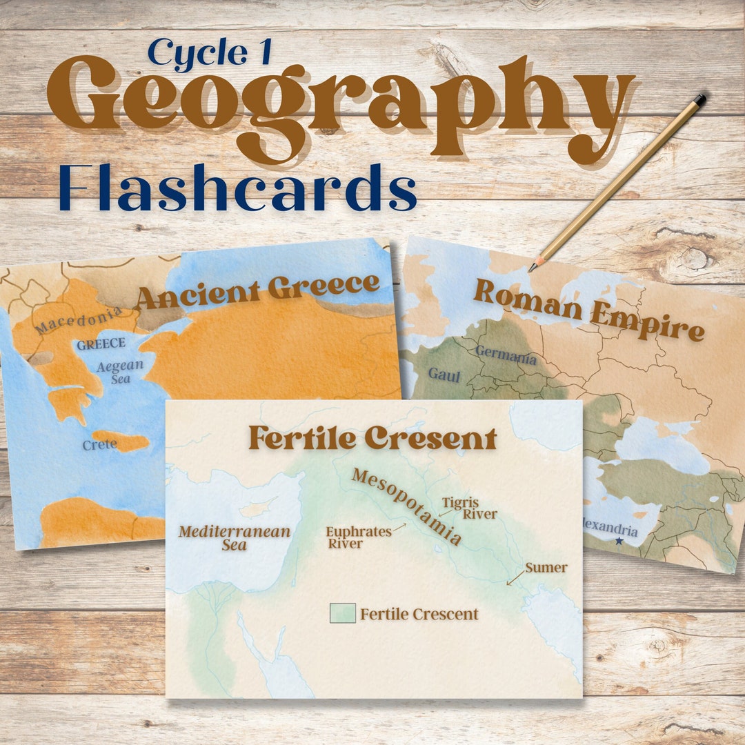 Cycle 1 Geography Flashcards Ancient Maps - Etsy
