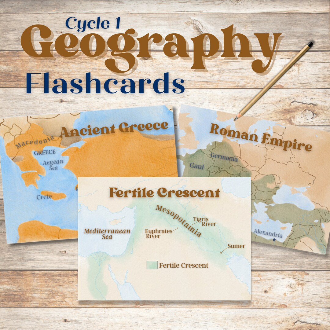 Cycle 1 Geography Flashcards | Ancient Maps - Etsy
