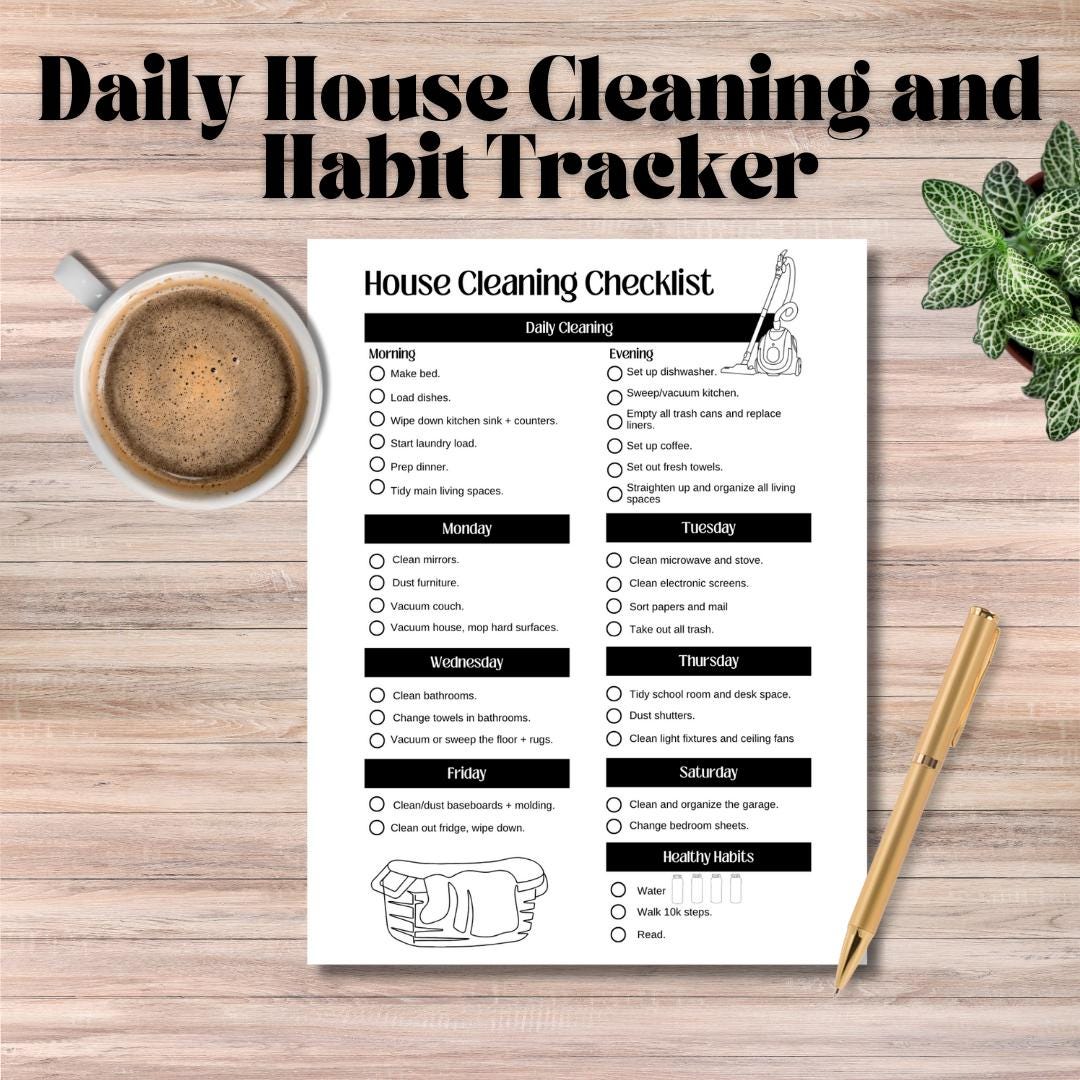 Daily Routine + Chore Chart for Kids and Families | Editable Chore ...