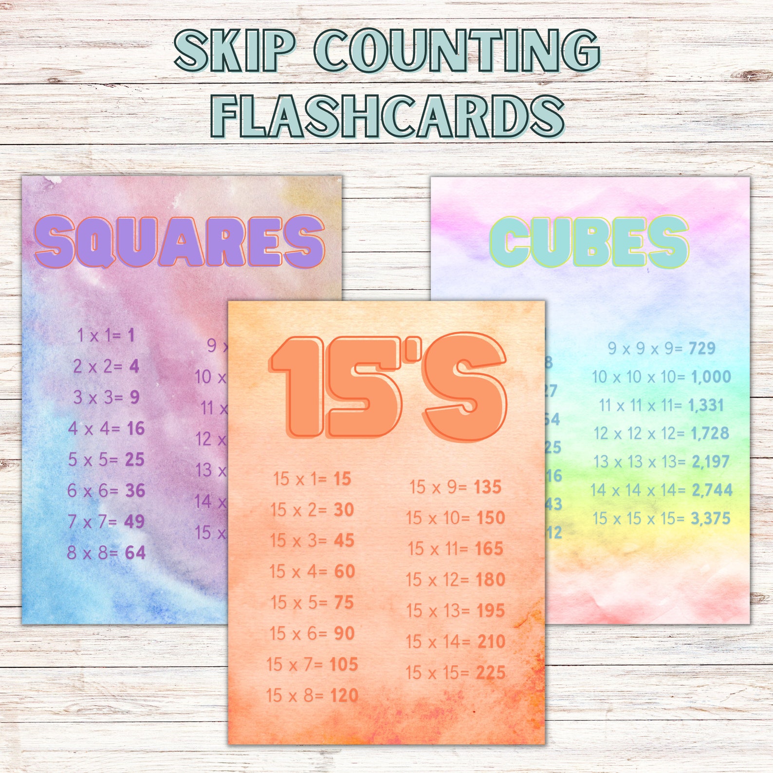 Skip Counting Math Flashcards, Geometry, Math Equivalents (PDF Download ...