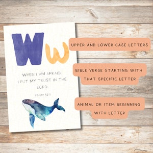 Alphabet Flashcards | Abc's | Bible Memory Verses | Preschool + Pre-k ...