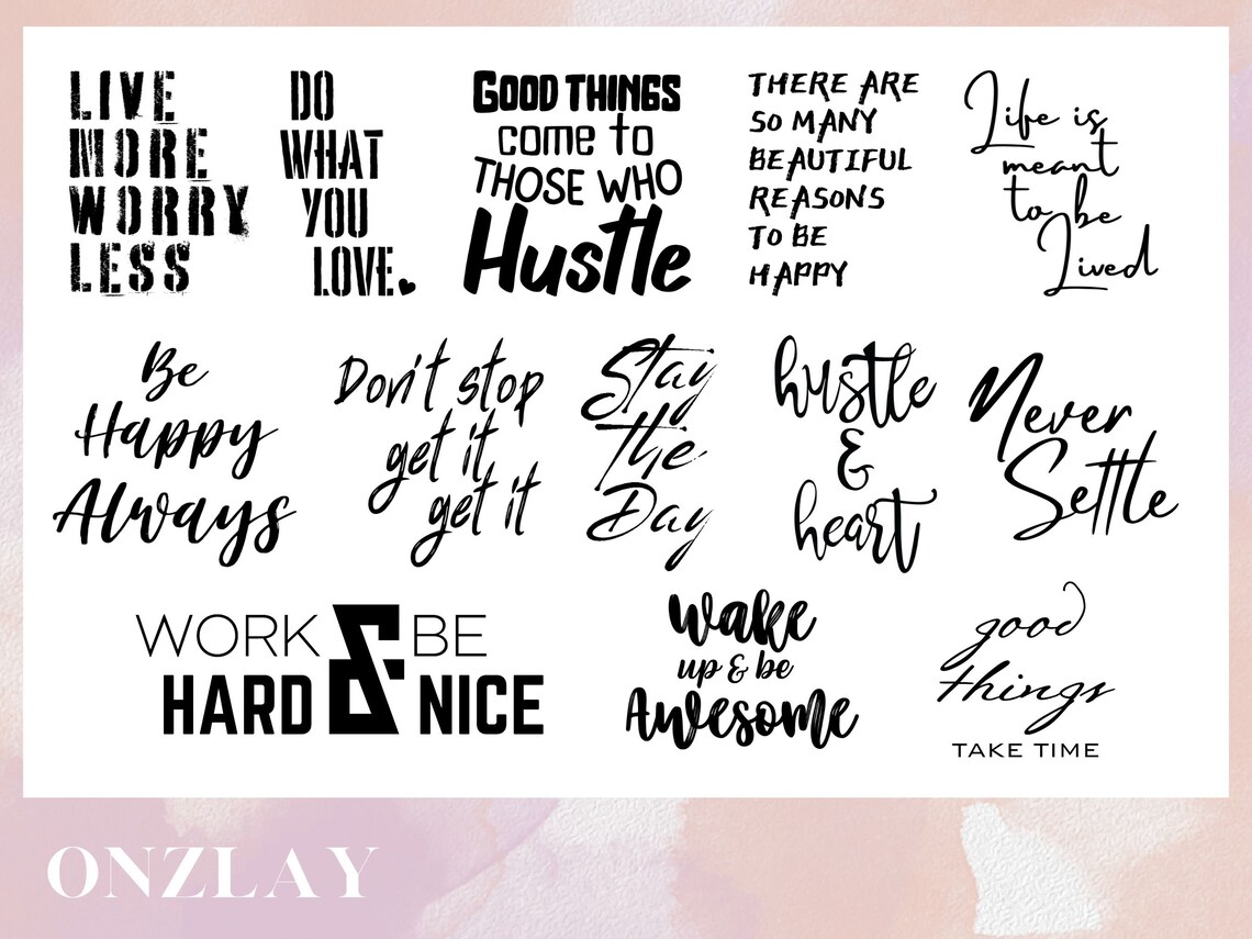 25 Cute Inspirational Bundle Svg Inspirational Quotes Wall - Etsy