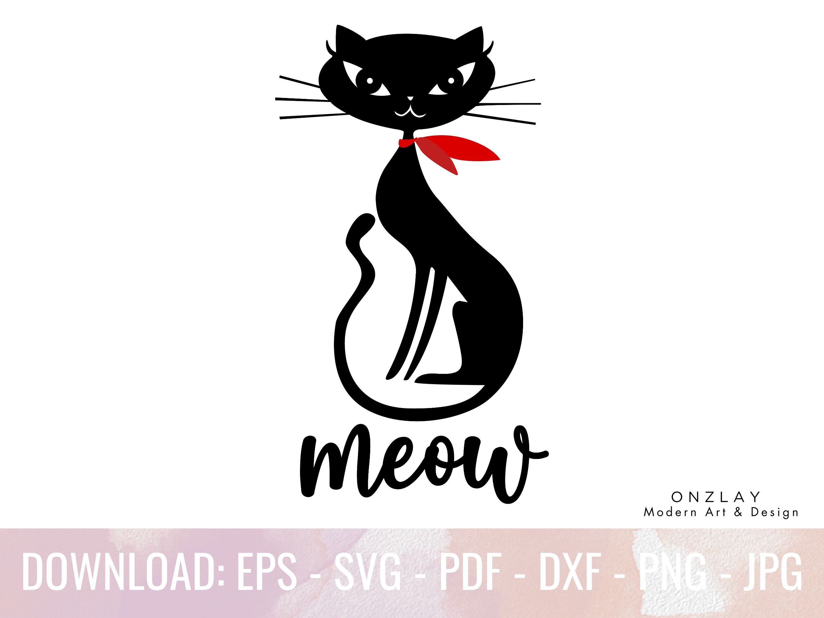 Black Cat Svg meow Svg Animals Kingdom Svg cute Cat Svg, Peachy Pets ...