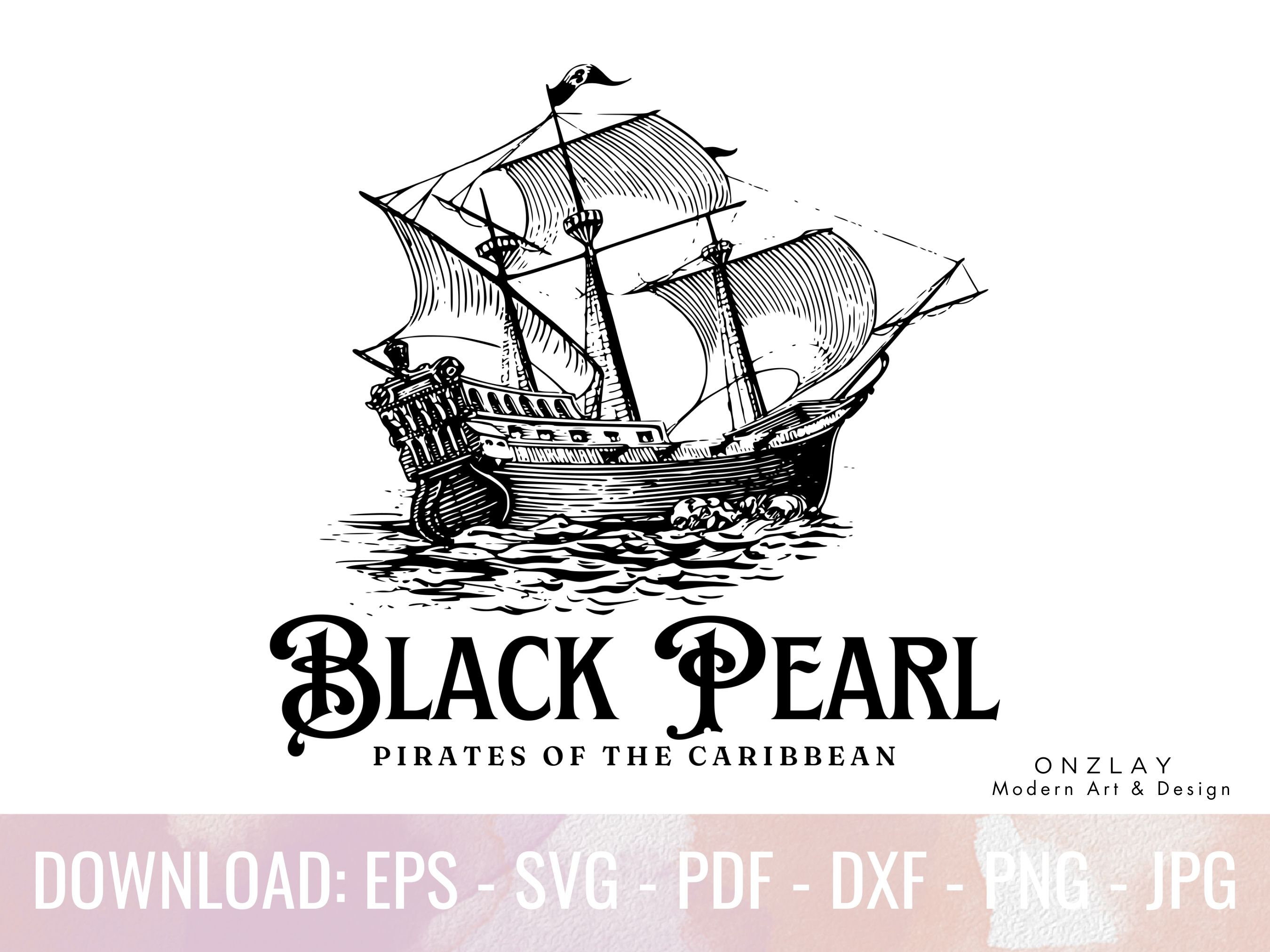 Black Pearl Pirate Ship Drawings