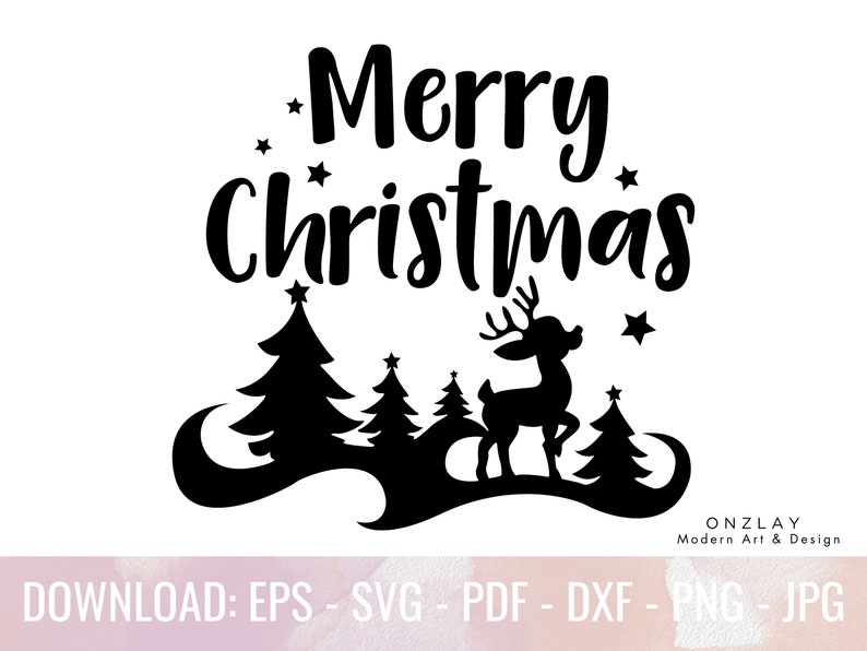 Merry Christmas Trees Svg Merry Christmas Sign Png, Reindeer Family Svg ...