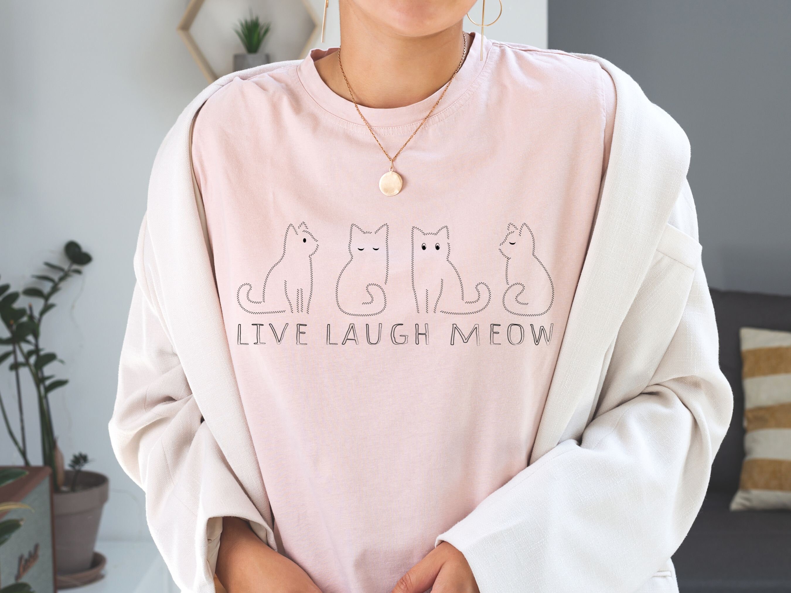 Cats Svg "live Laugh Meow" | Animals Svg "positive Quotes Svg", Peachy ...