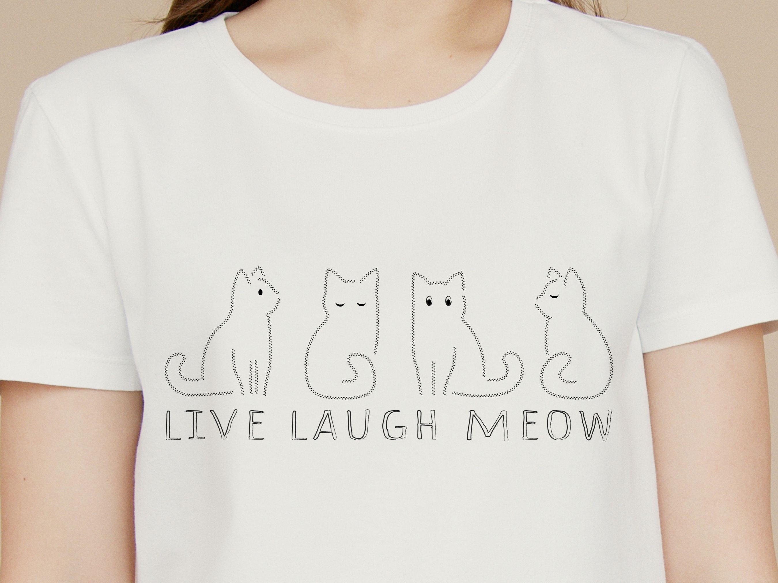 Cats Svg "live Laugh Meow" | Animals Svg "positive Quotes Svg", Peachy ...