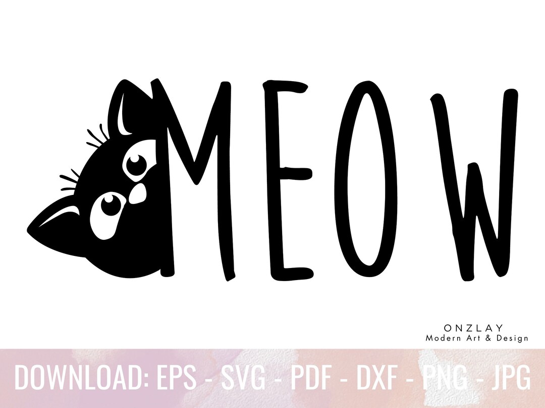 Cat Lover Svg "meow Cat Svg" | Pets Svg "black Cat Svg", Peachy Pets ...