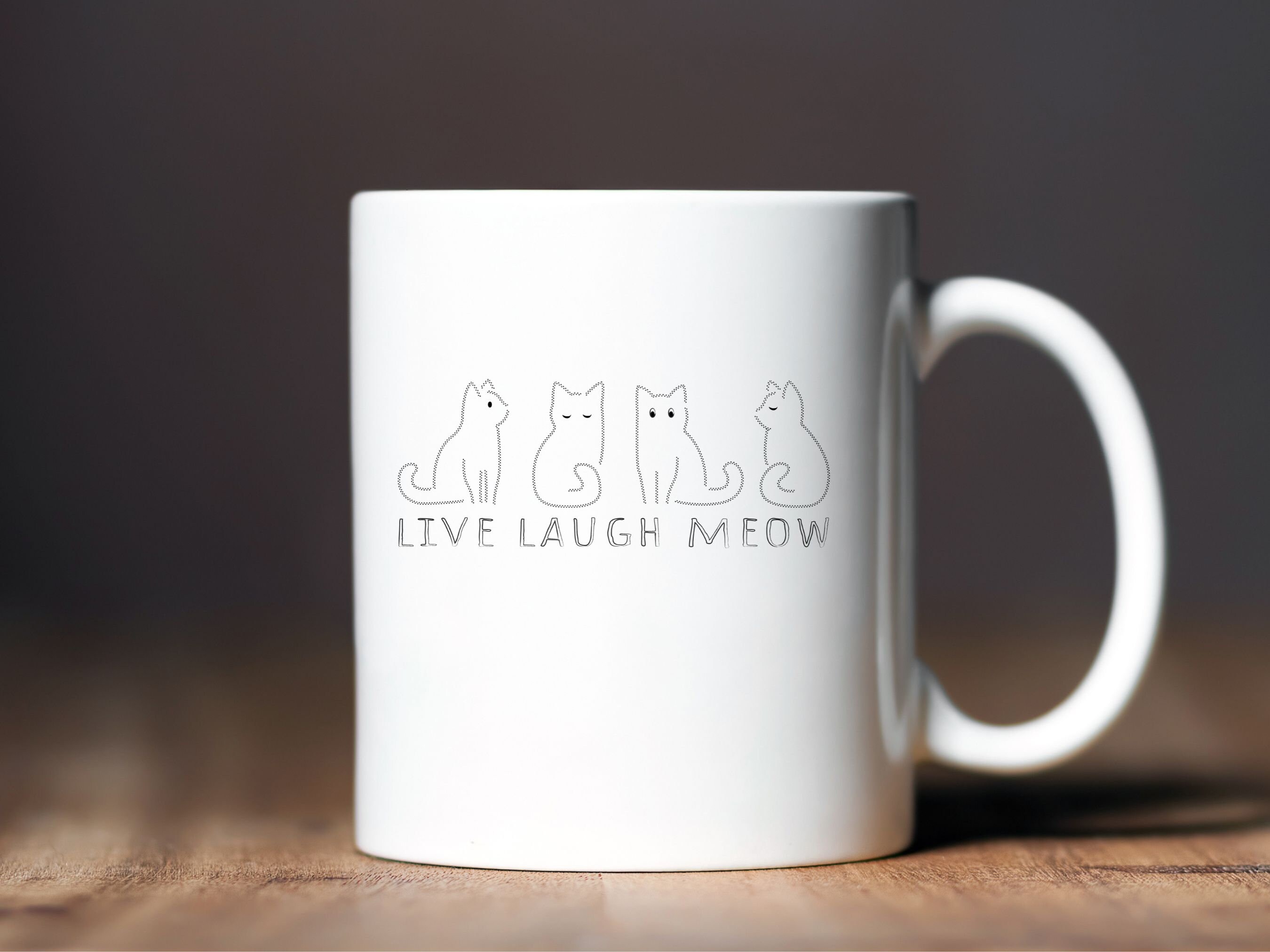 Cats Svg "live Laugh Meow" | Animals Svg "positive Quotes Svg", Peachy ...