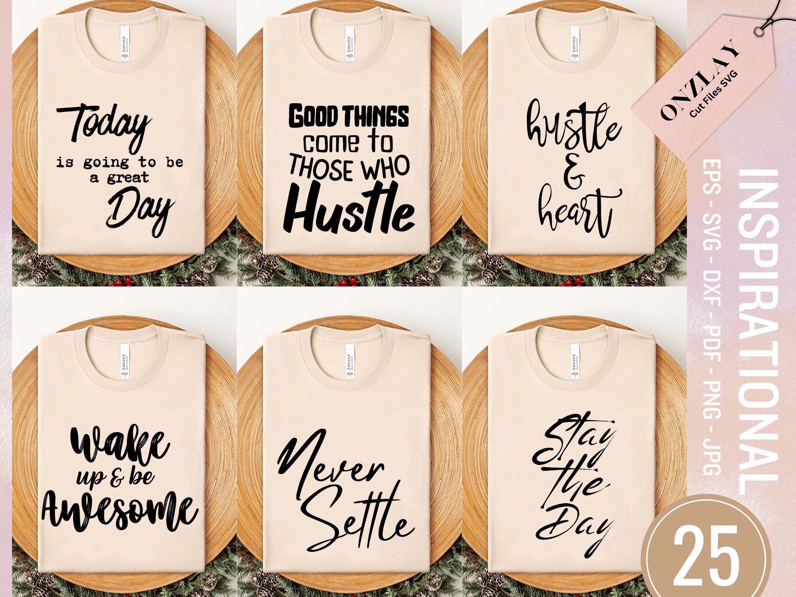 25 Cute Inspirational Bundle Svg Inspirational Quotes Wall Decals ...