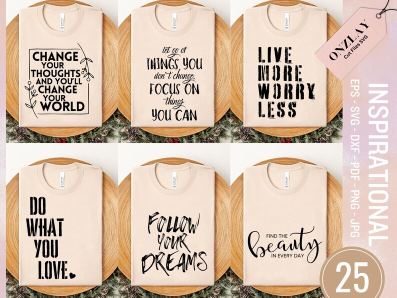 25 Cute Inspirational Bundle Svg Inspirational Quotes Wall Decals ...