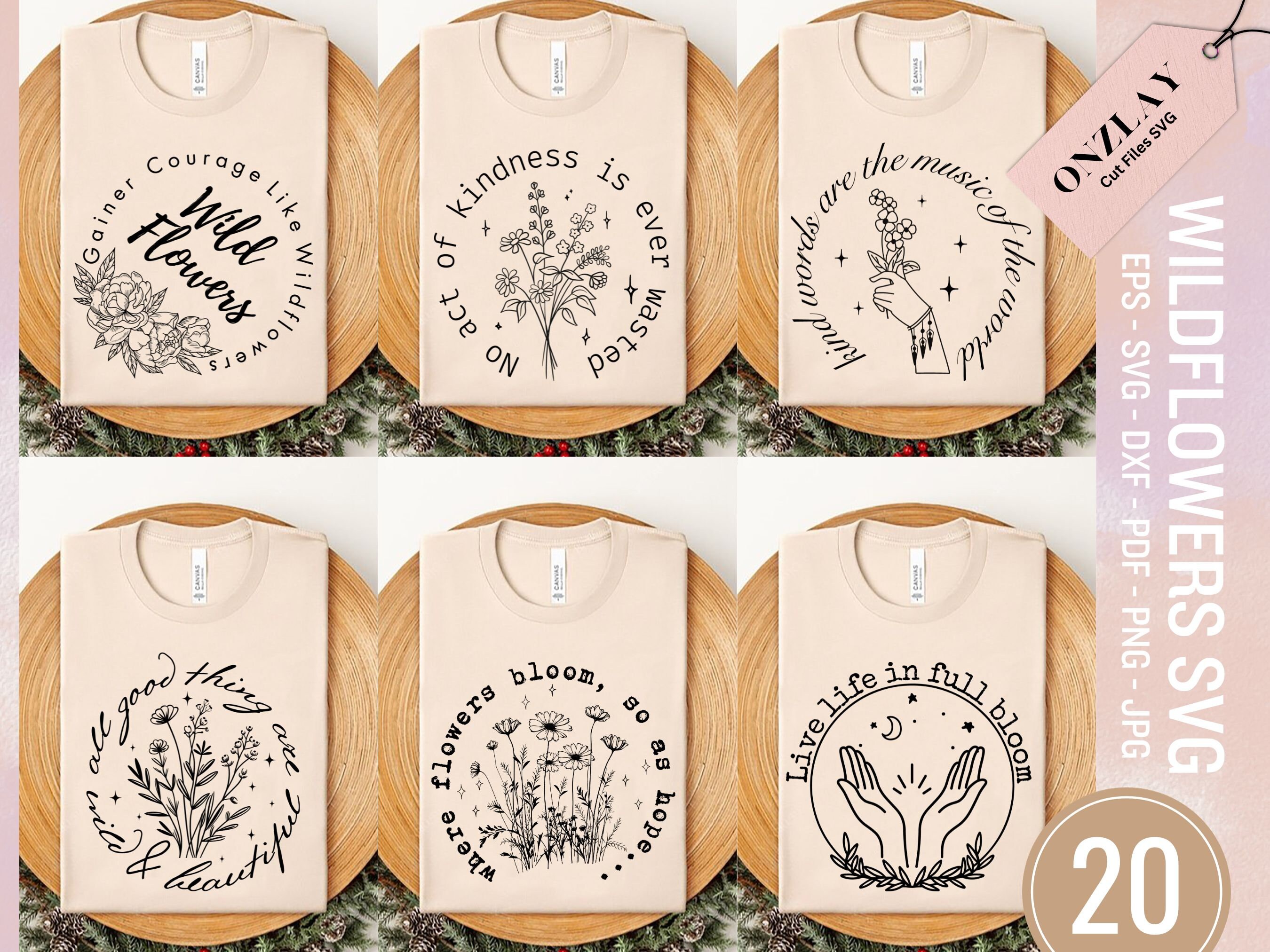 Boho Flower Svg Bundle - Dark Botanical Prints and Mexican Flowers ...