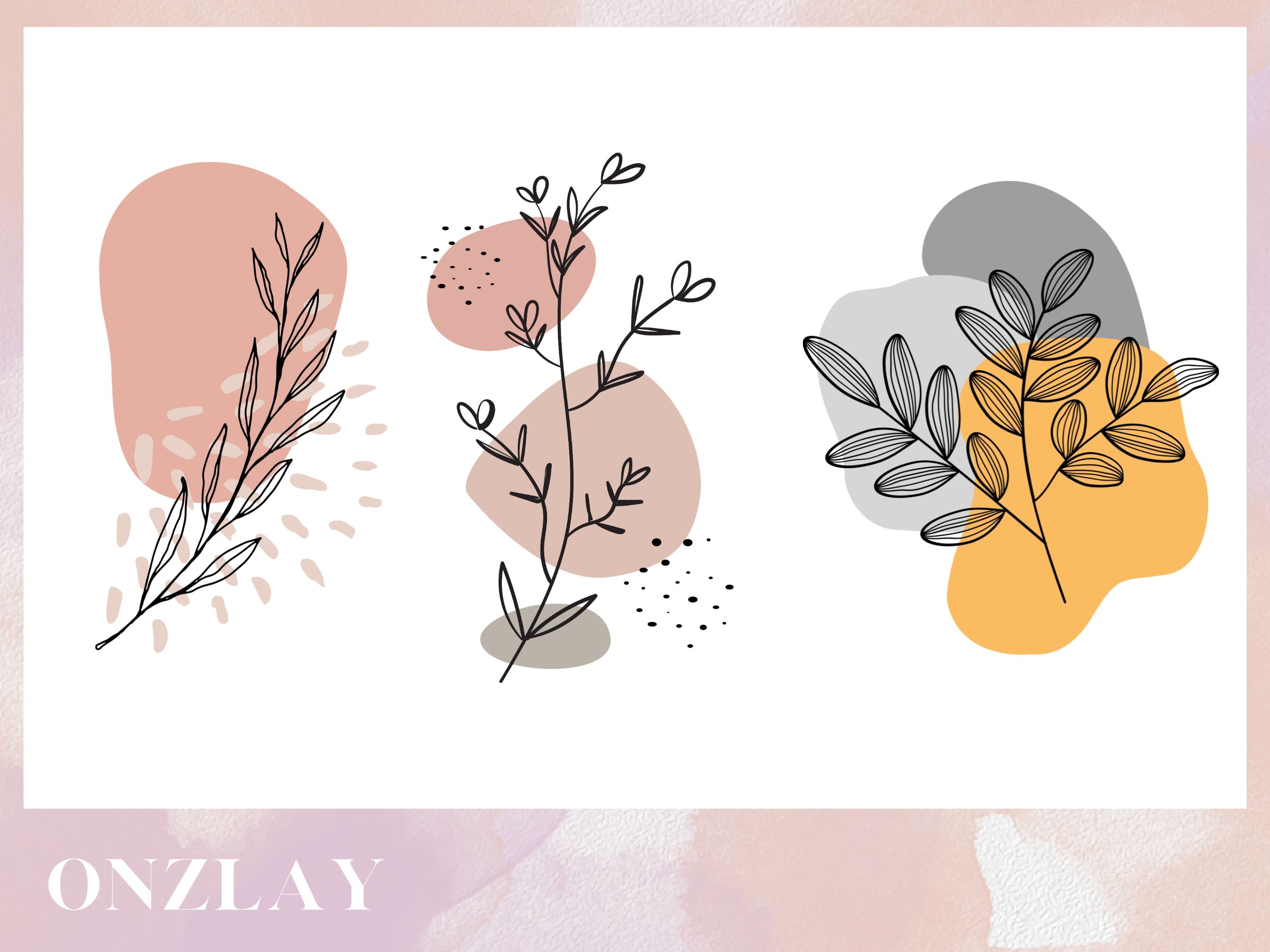 06 Boho Svg Bundle | Boho Art Frame, Boho Plants Leaves Clipart ...