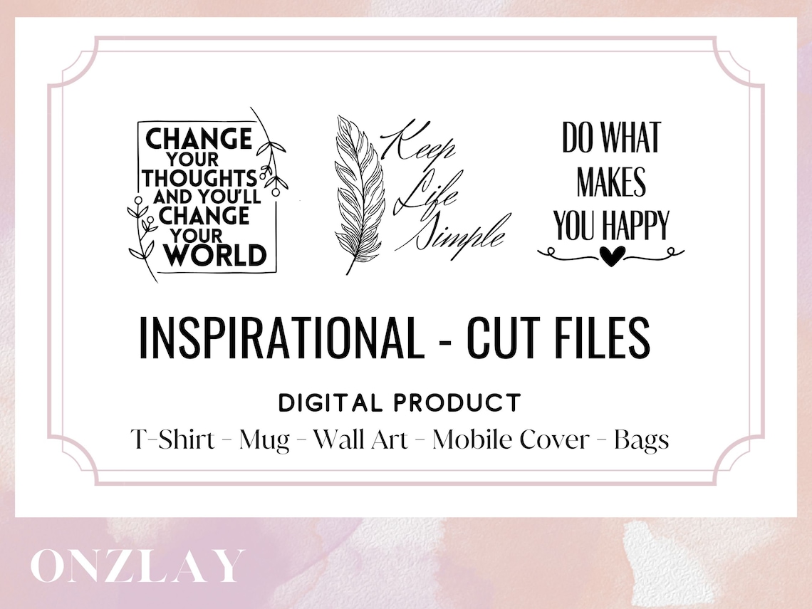 25 Cute Inspirational Bundle Svg Inspirational Quotes Wall Decals ...