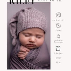 Baby Birth Stats, Announcement Sign, Birth Stat Poster, Editable W ...