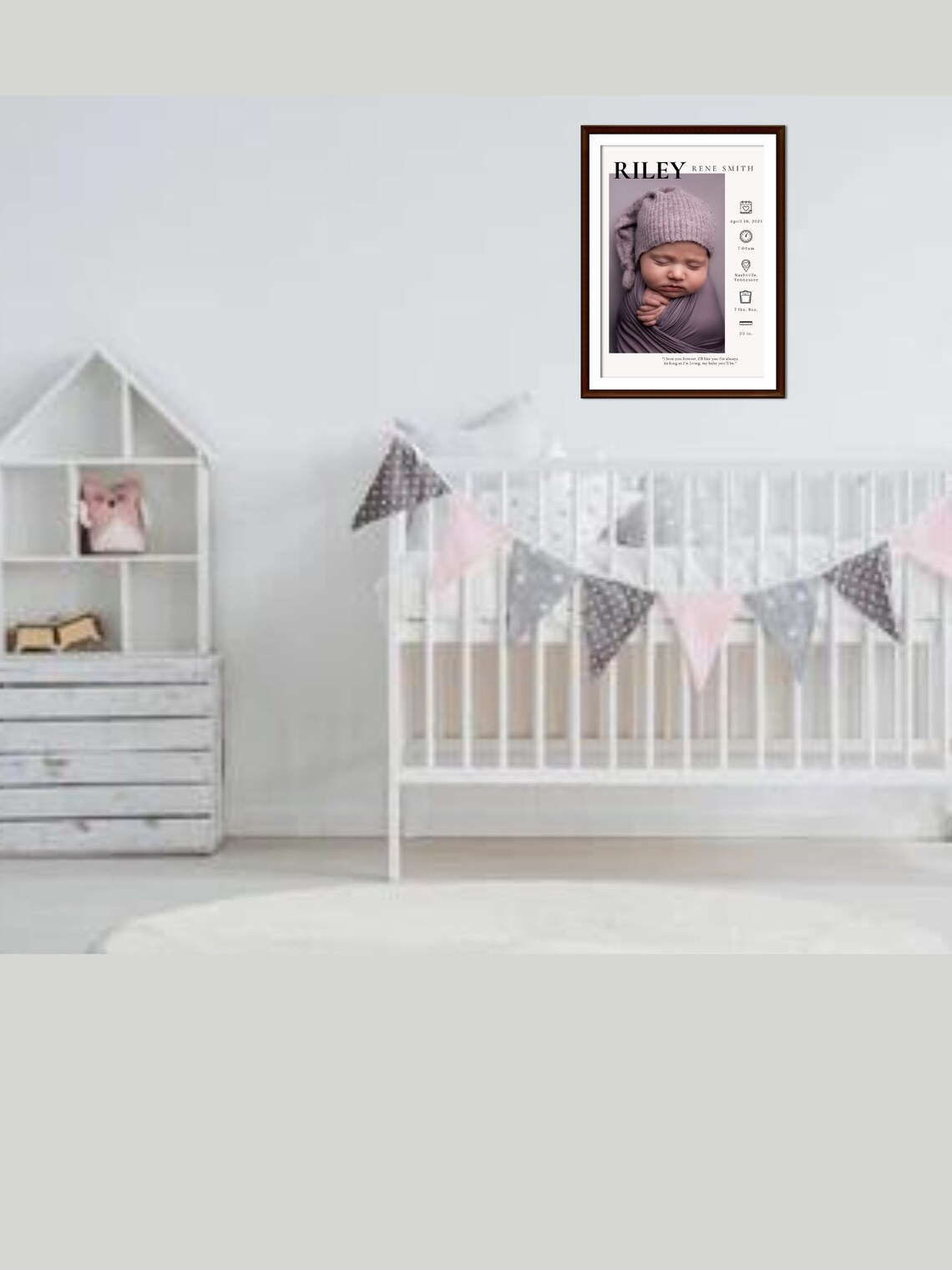 Baby Birth Stats, Announcement Sign, Birth Stat Poster, Editable W ...