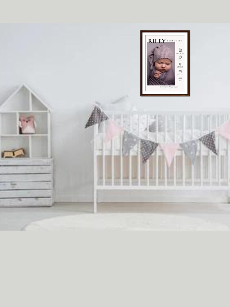 Baby Birth Stats, Announcement Sign, Birth Stat Poster, Editable W ...