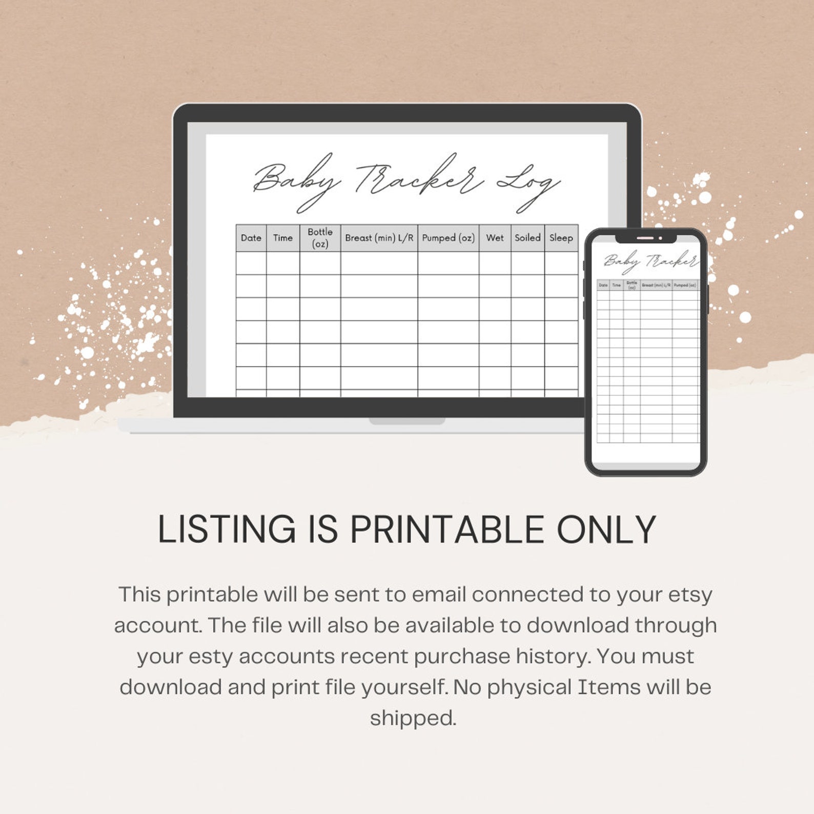 Printable Baby Tracker Log, Newborn Log, Feeding Log, Pumping Log ...