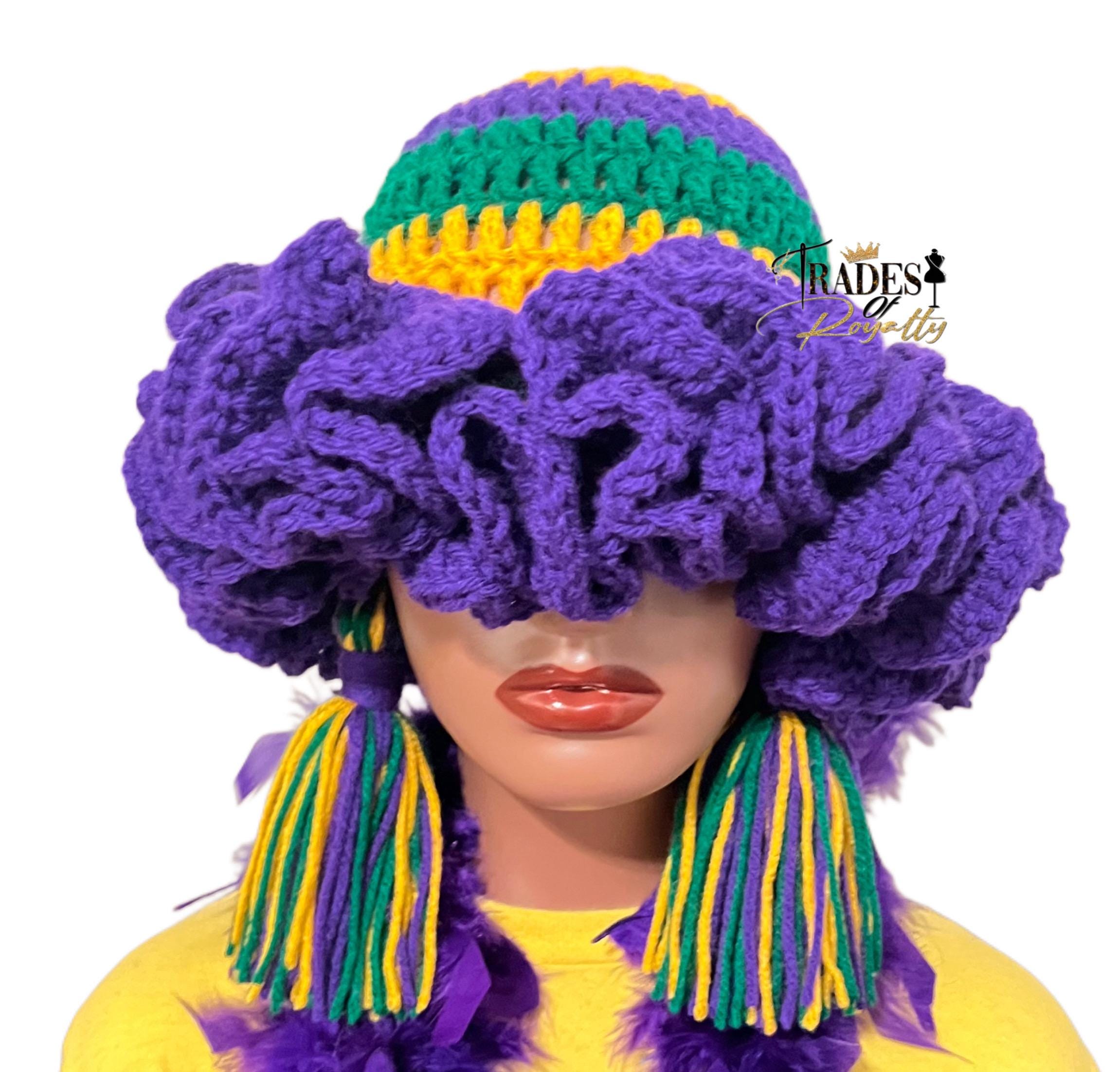 Crochet Ruffle Hat Mardi Gras - Etsy