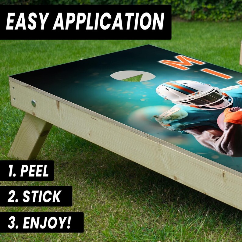 Miami Football Team Cornhole Decal - 2 Set - Etsy