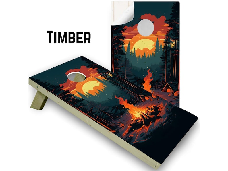 Campfire Cornhole Board Decal 2 Set Series 1 - Etsy