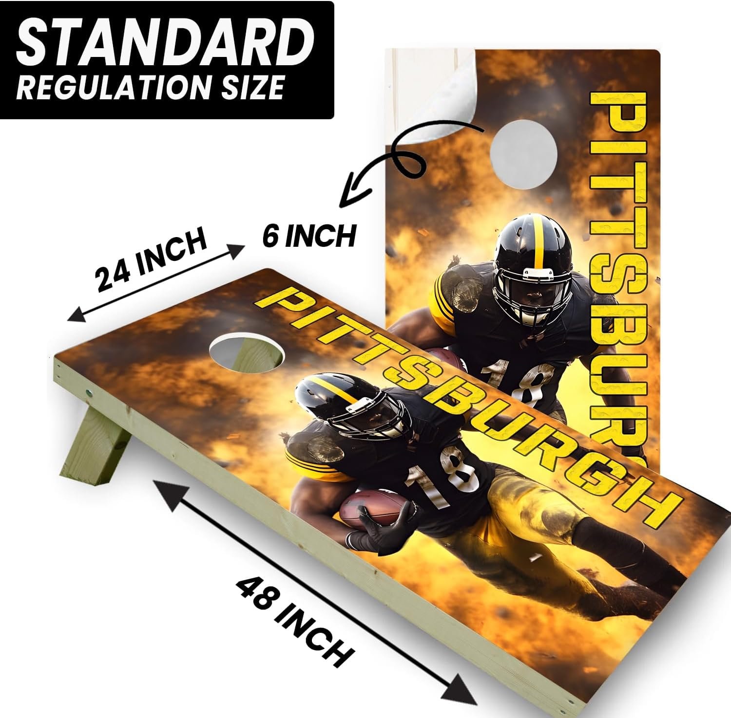 Pittsburgh Football Team Cornhole Decal - 2 Set - Etsy