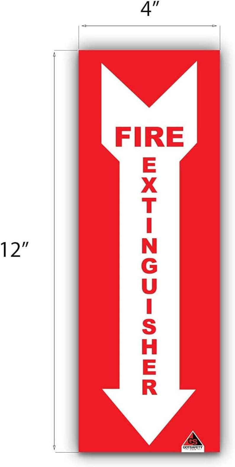 4 Pack Premium Fire Extinguisher Arrow Stickers - Permanent Adhesive ...