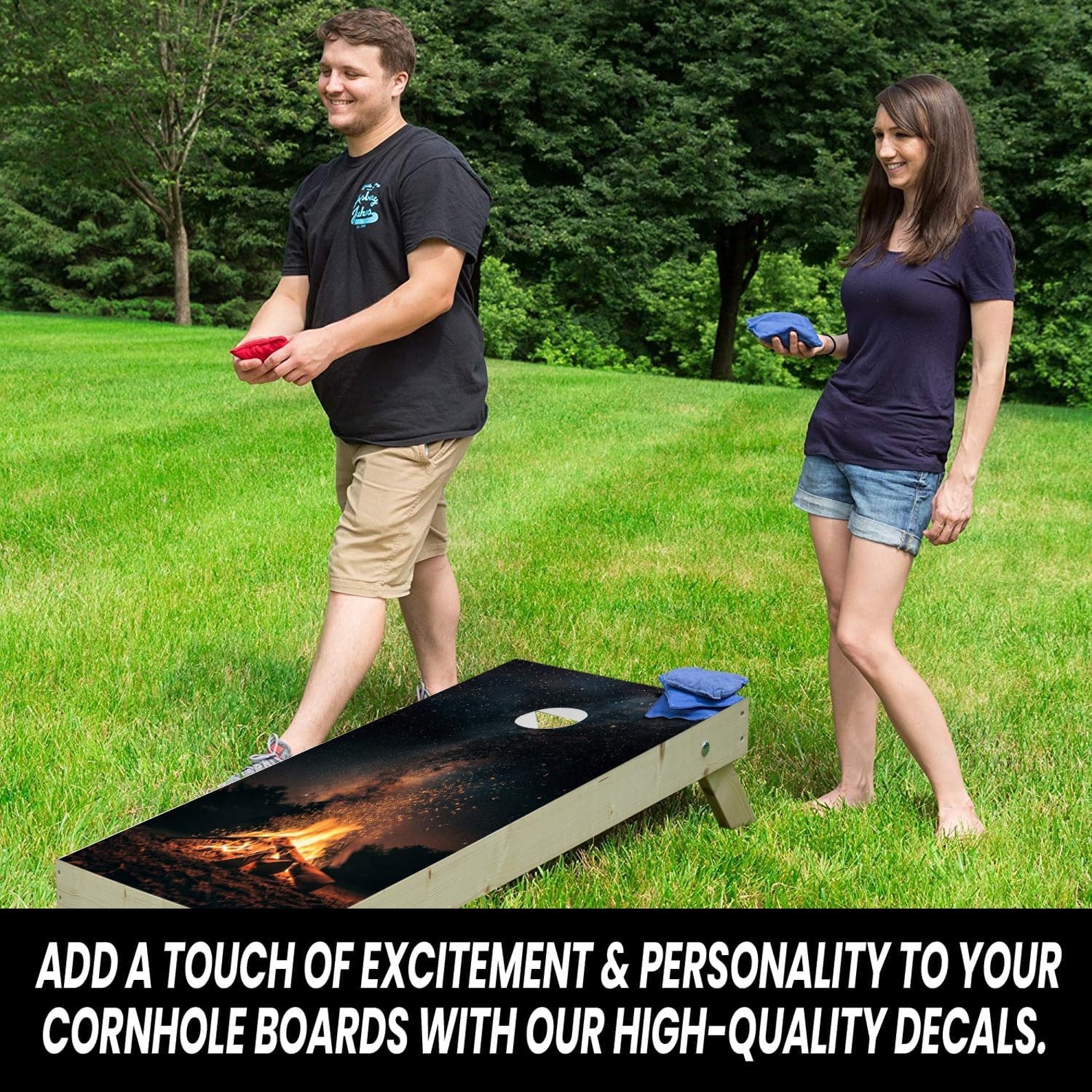 Campfire Cornhole Board Decal 2 Set Series 1 - Etsy
