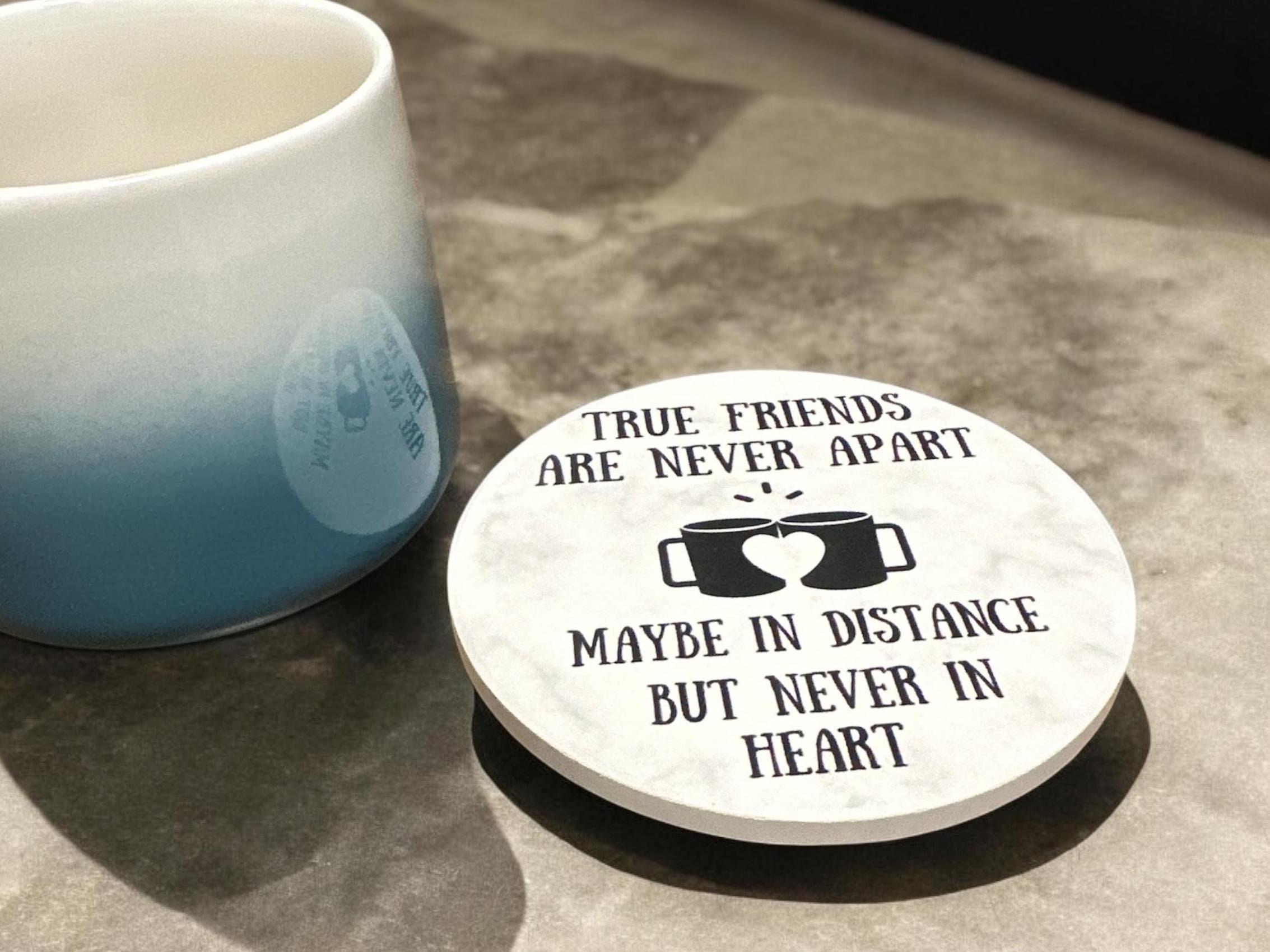Long Distance Bestie Gift, Ceramic Coaster With Metal Stand - Etsy
