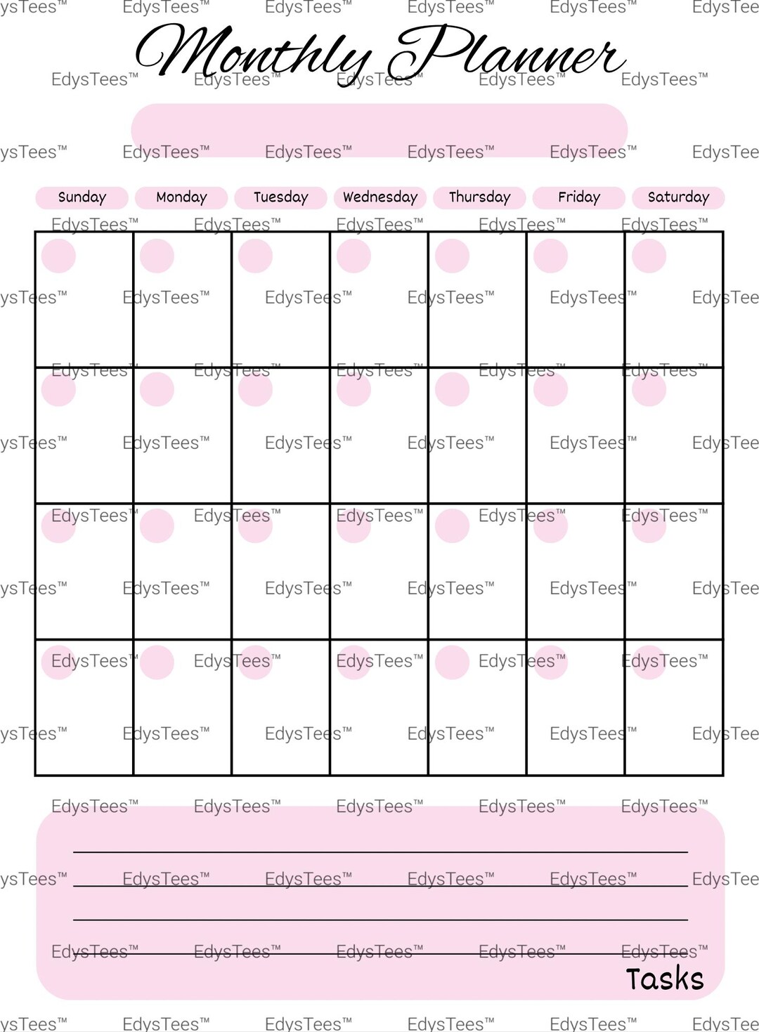Monthly Planner Sheet to Organize Your Life (customizable to Your ...