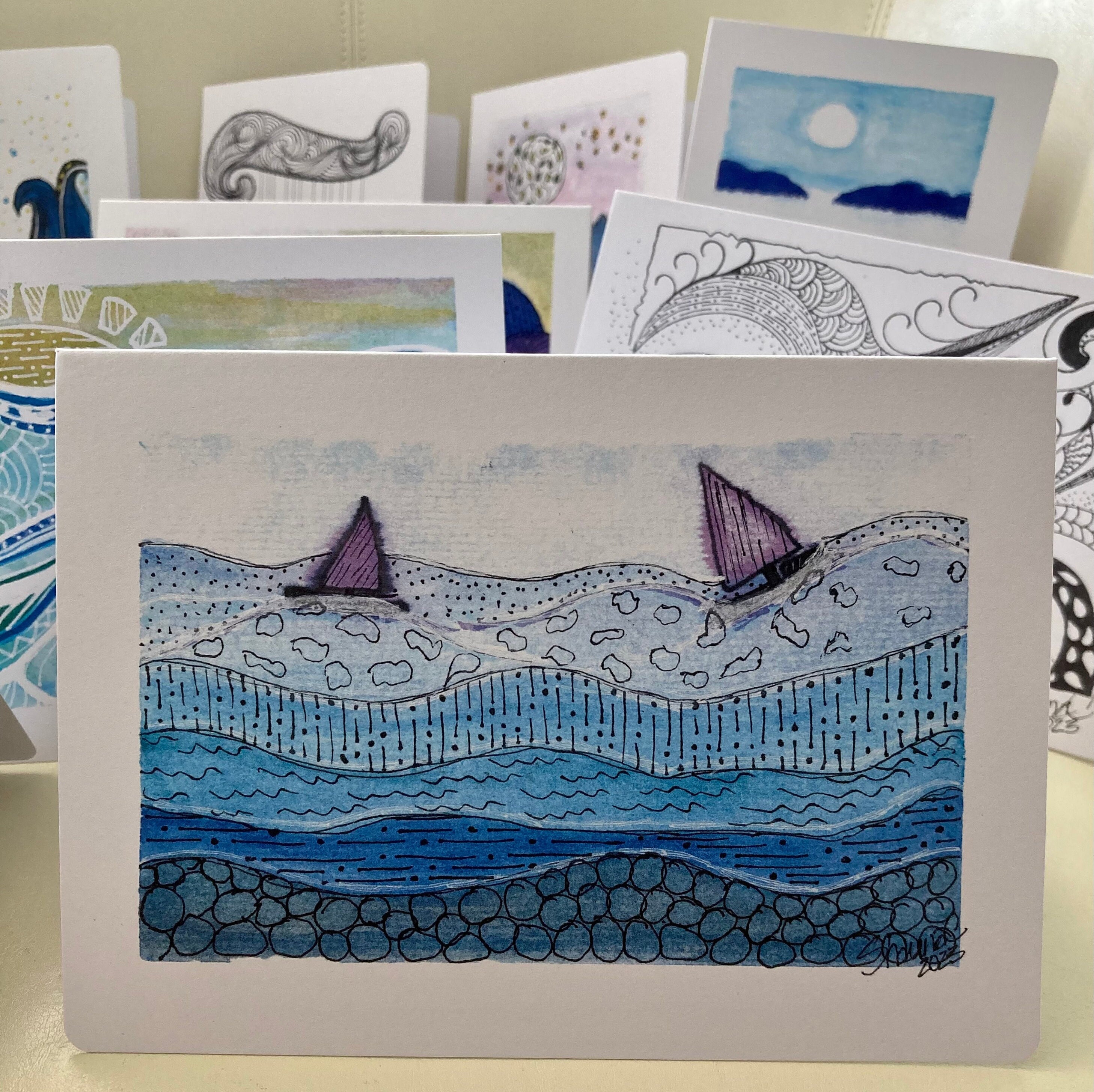 Zentangle Abstract Art Greeting Cards - Etsy