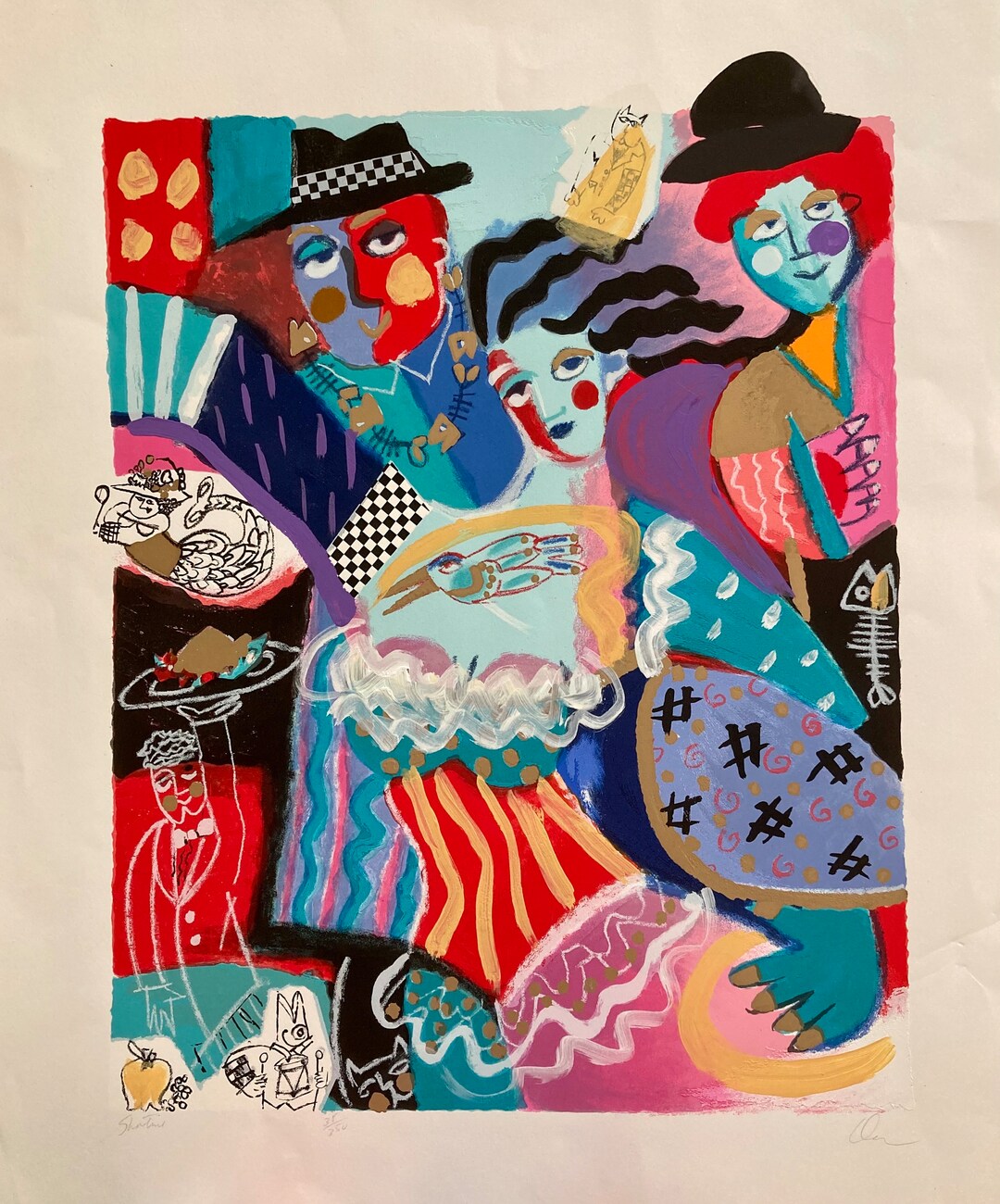 Kathy Donahey Original Mixed Media Signed and Numbered Lithograph ...