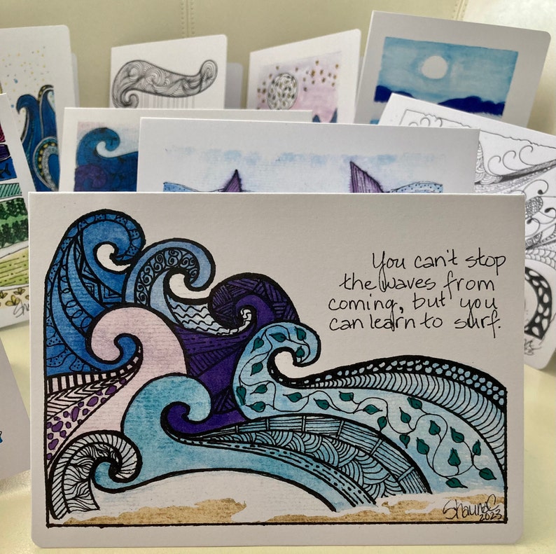 Zentangle Abstract Art Greeting Cards - Etsy
