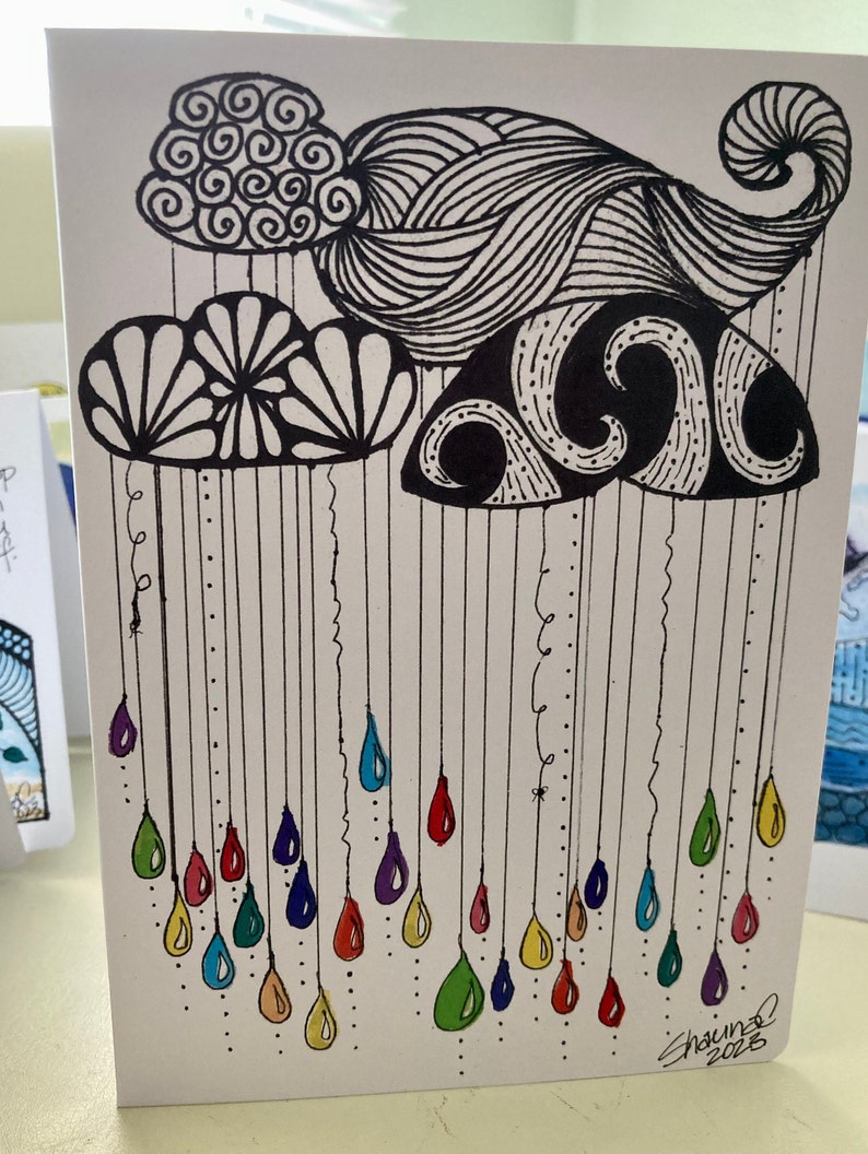 Zentangle Abstract Art Greeting Cards - Etsy