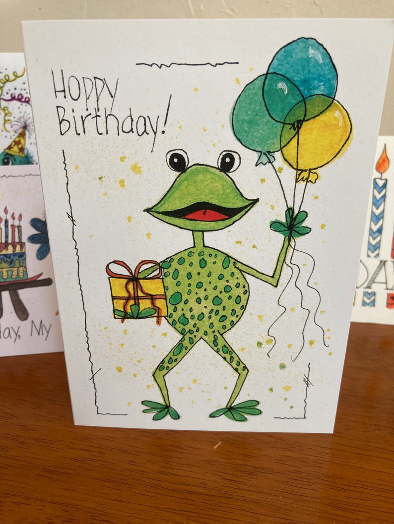 Whimsical Watercolor and Ink Birthday Cards - Etsy