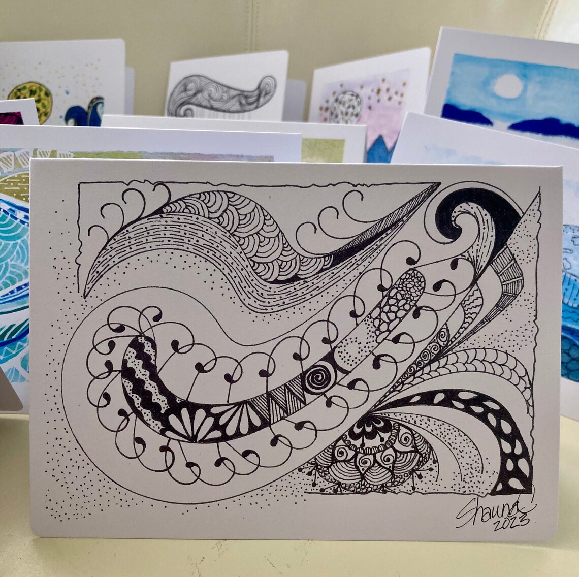 Zentangle Abstract Art Greeting Cards - Etsy
