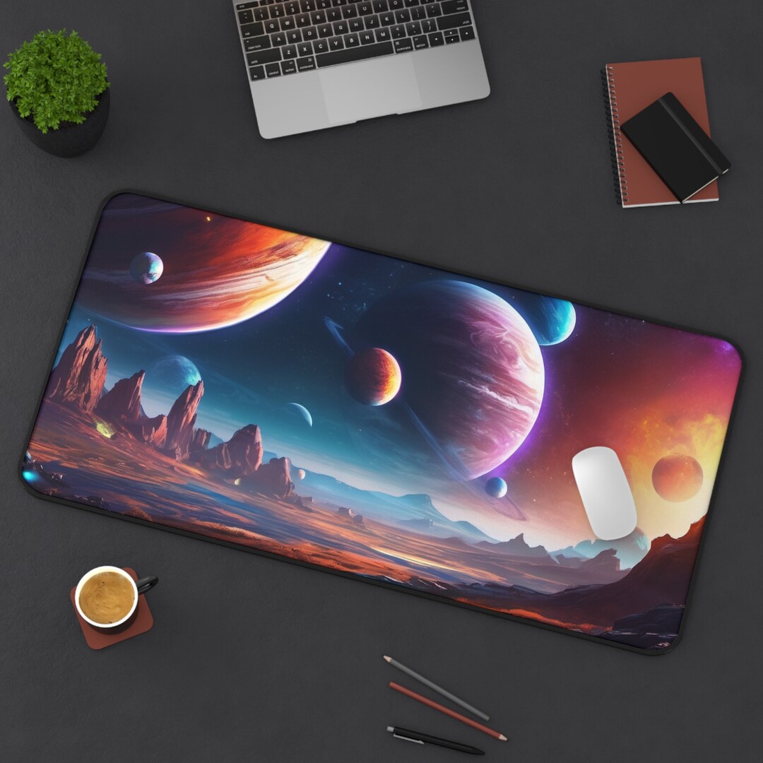 Sci-fi Planet Desk Mat, Deskmat, Space Desk Mat, Desk Mat Aesthetic ...