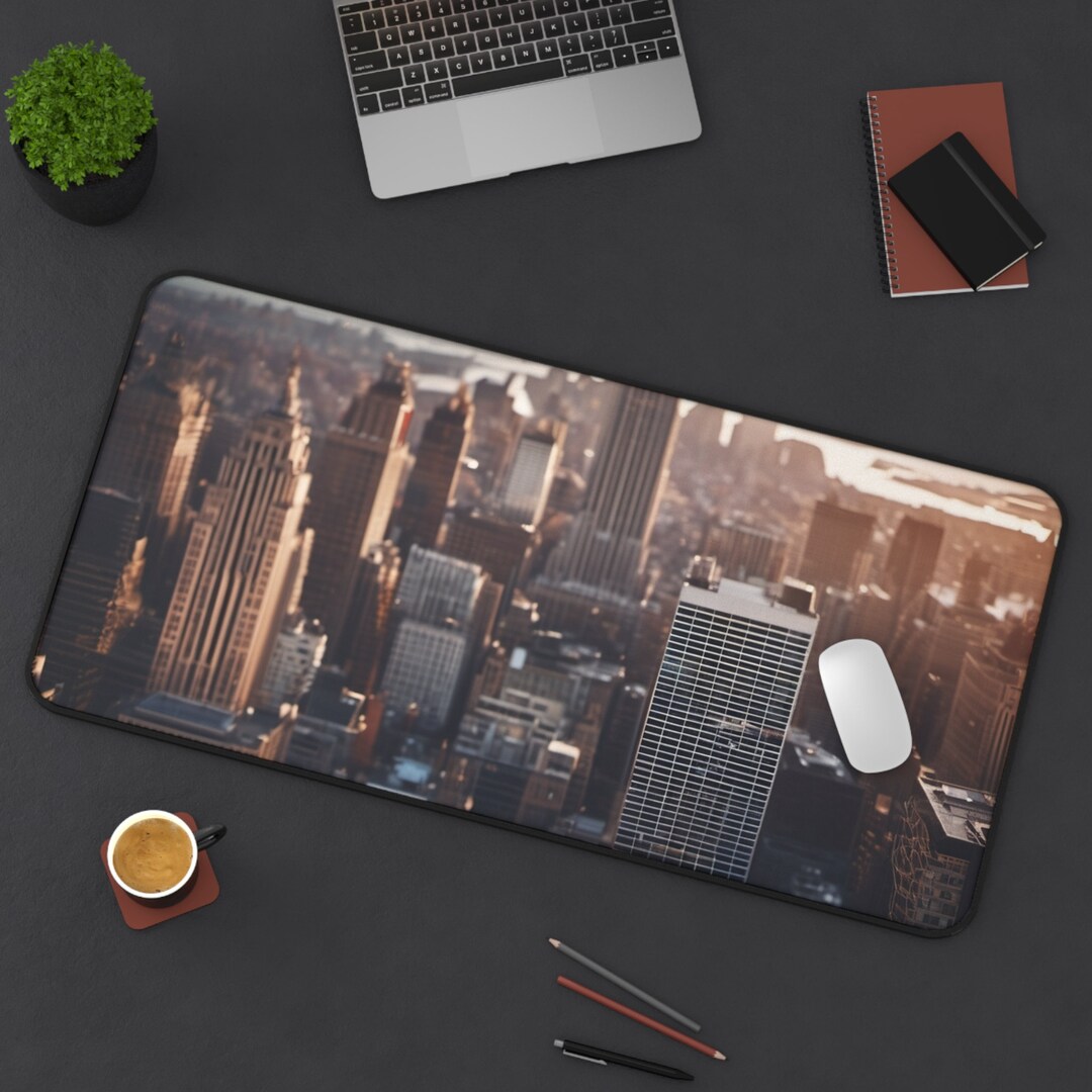 Sky Scraper Desk Mat, Sky Scraper Desk Pad, City Lover Decor, Colorful ...