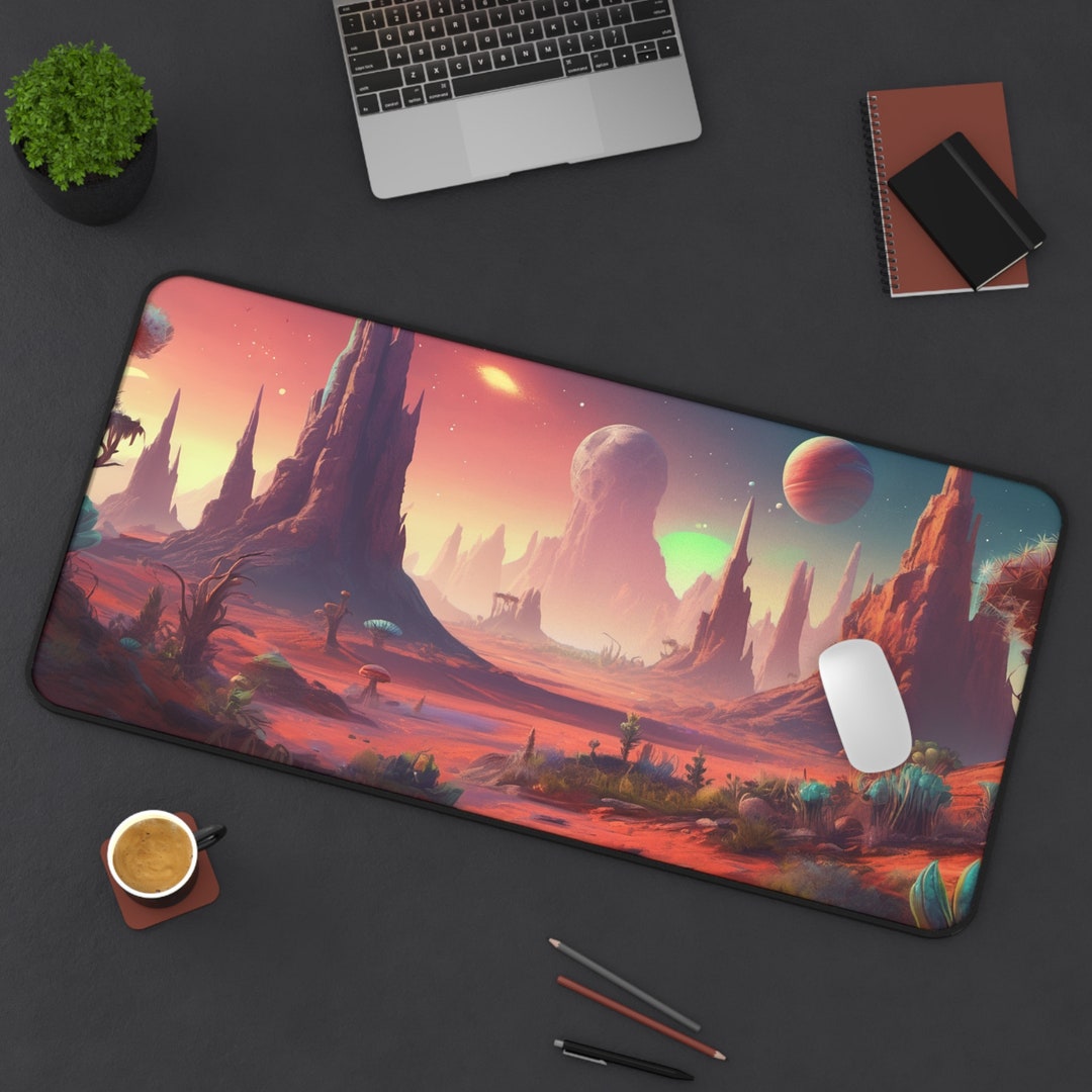 Sci-fi Planet Desk Mat, Deskmat, Cute Desk Mat, Desk Mat Aesthetic ...