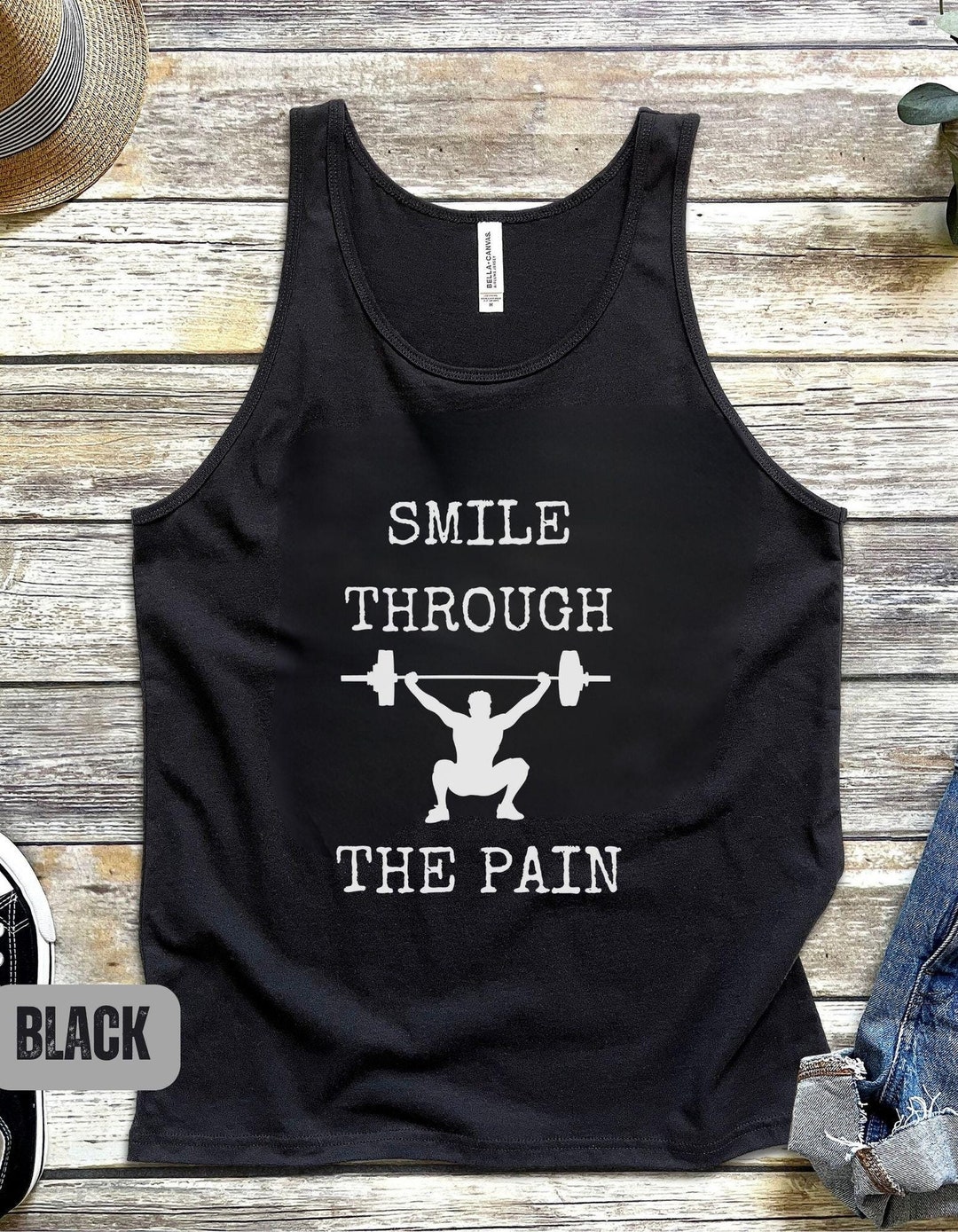 Smile Through the Pain Workout Tank, Gym Tanktop, Bro Tank, Summer Tank ...