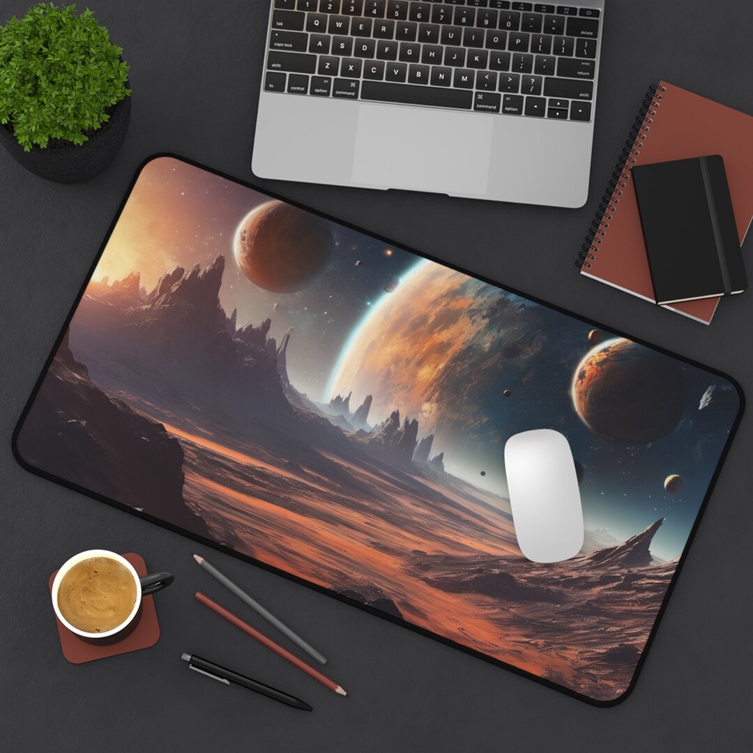 Sci-fi Planet Desk Mat, Deskmat, Space Desk Mat, Desk Mat Aesthetic ...