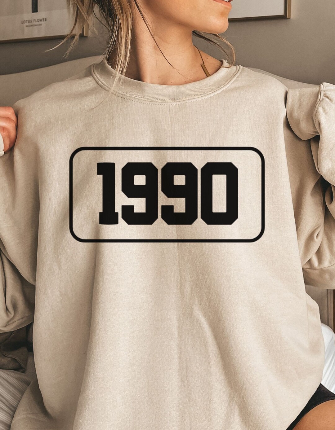 1990 Sweatshirt, 1990 College Style Number Sweater, 1990 Birthday Year ...