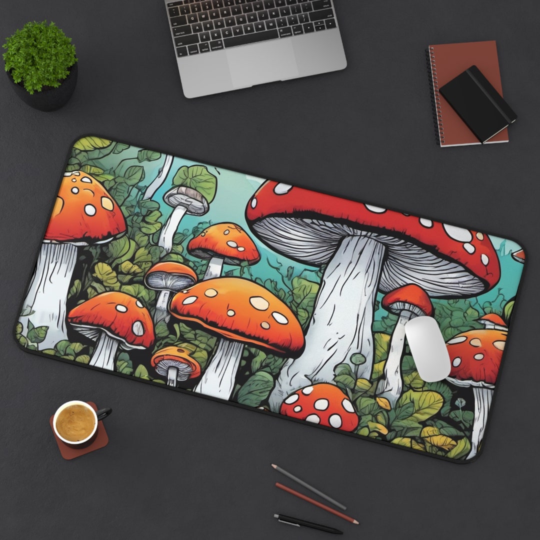 Mushroom Desk Mat, Deskmat, Cottagecore Desk Mat, Desk Mat Aesthetic ...