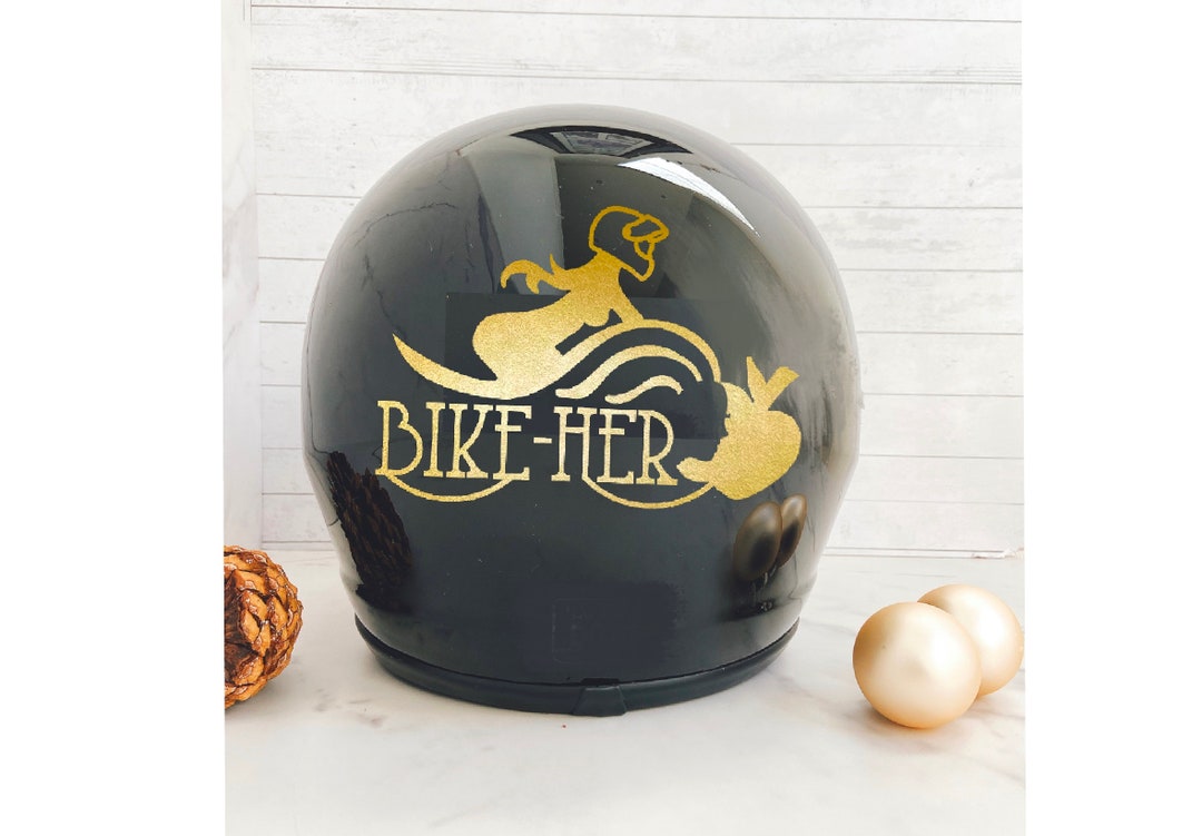 Motorcycle Helmet Decal Sticker Bike Girl Lady Biker Woman Sticker ...