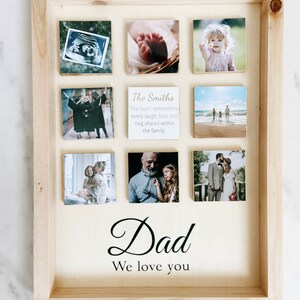 Custom Dad Multiple Photo Wooden Frame With Personalized Foiled Text ...