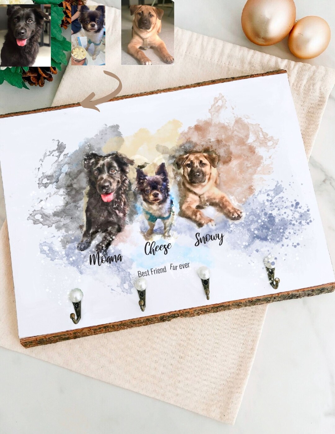 Custom Pet Key Holder Personalized Key Rack for Wall With Horse Dog ...